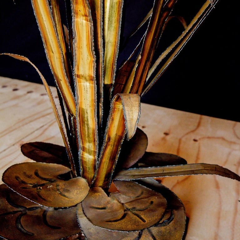 Large Copper Reed Floor Sculpture, 1970s For Sale at 1stDibs
