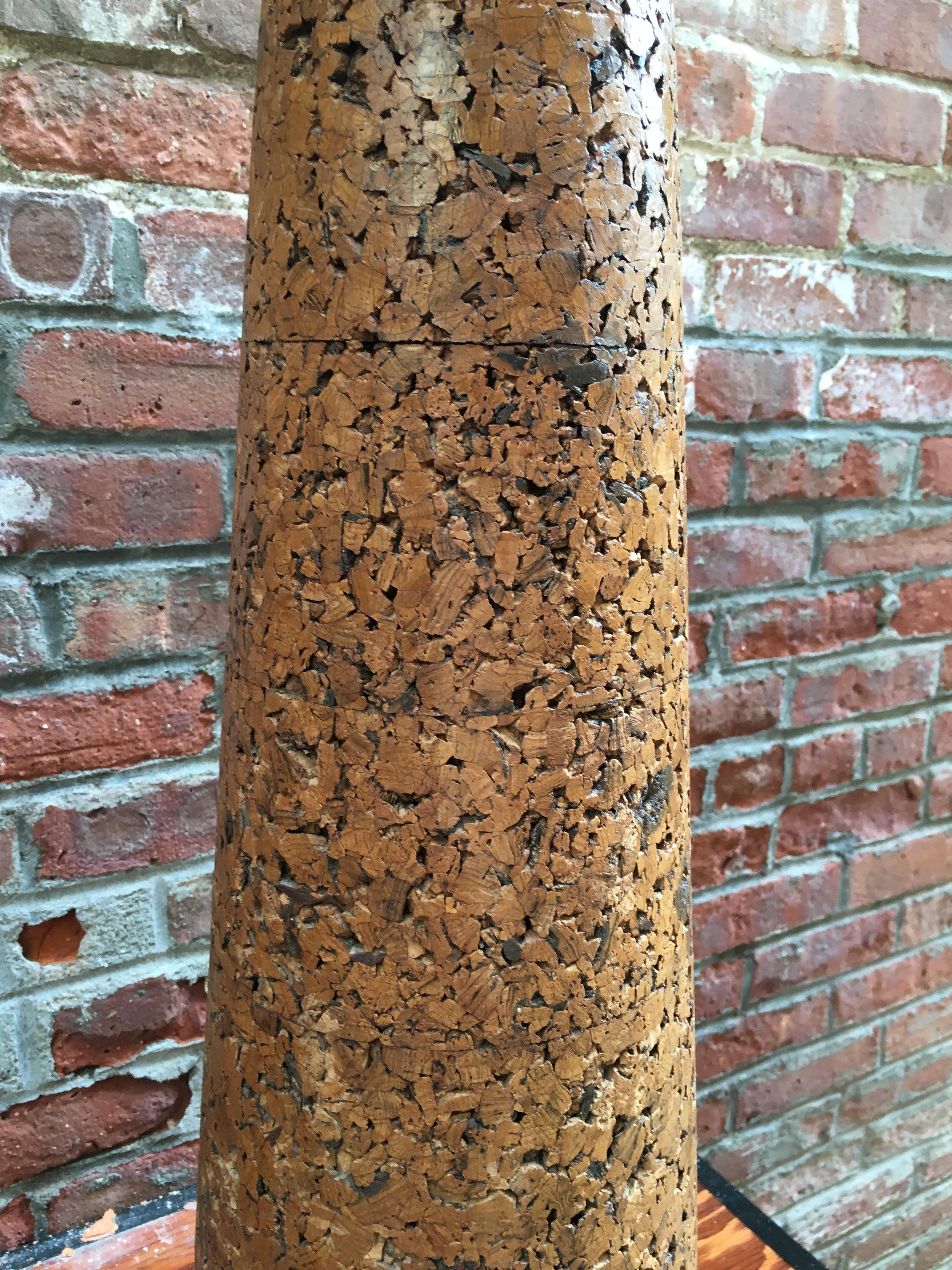 Large Cork and Walnut "Cone" Table Lamp at 1stDibs