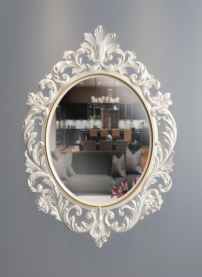 Baroque Style Large Craftsman Ornate Wall Mirror Frame Oak or Beech For ...