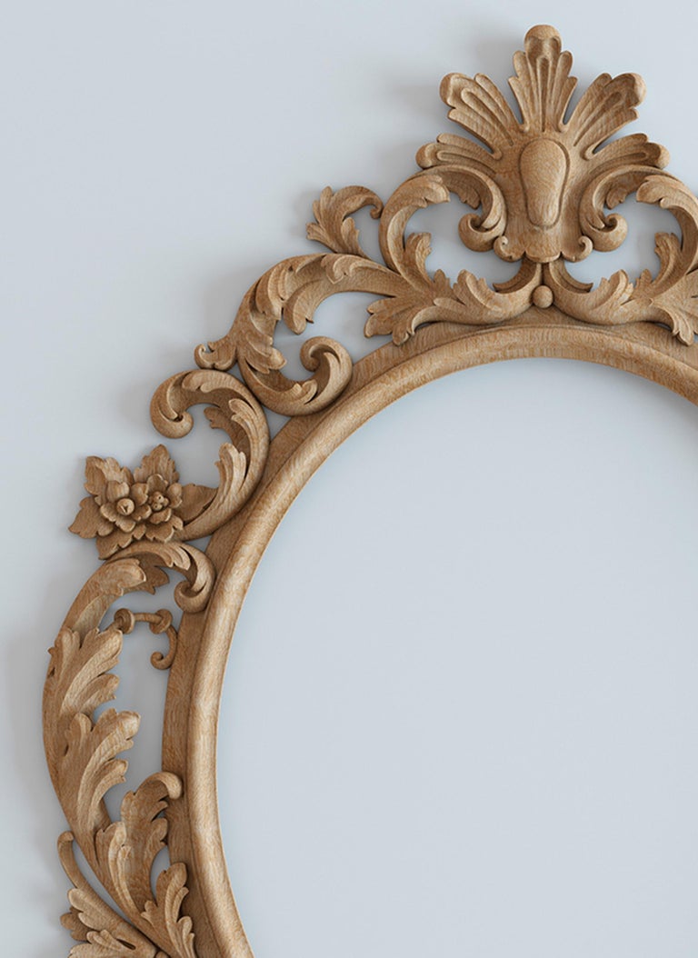Baroque Style Large Craftsman Ornate Wall Mirror Frame Oak or Beech For ...