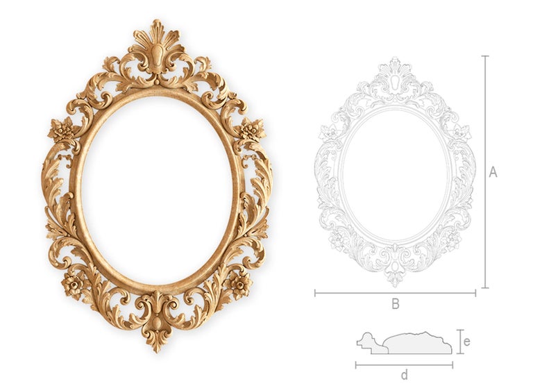 Baroque Style Large Craftsman Ornate Wall Mirror Frame Oak or Beech For ...