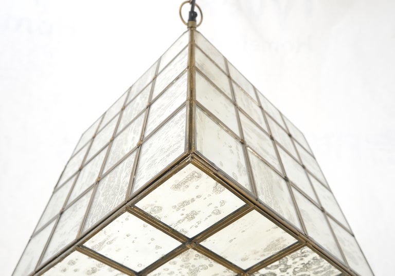 Large Cube Shape Pendant Mid-Century Modern Light Fixture Chandelier ...