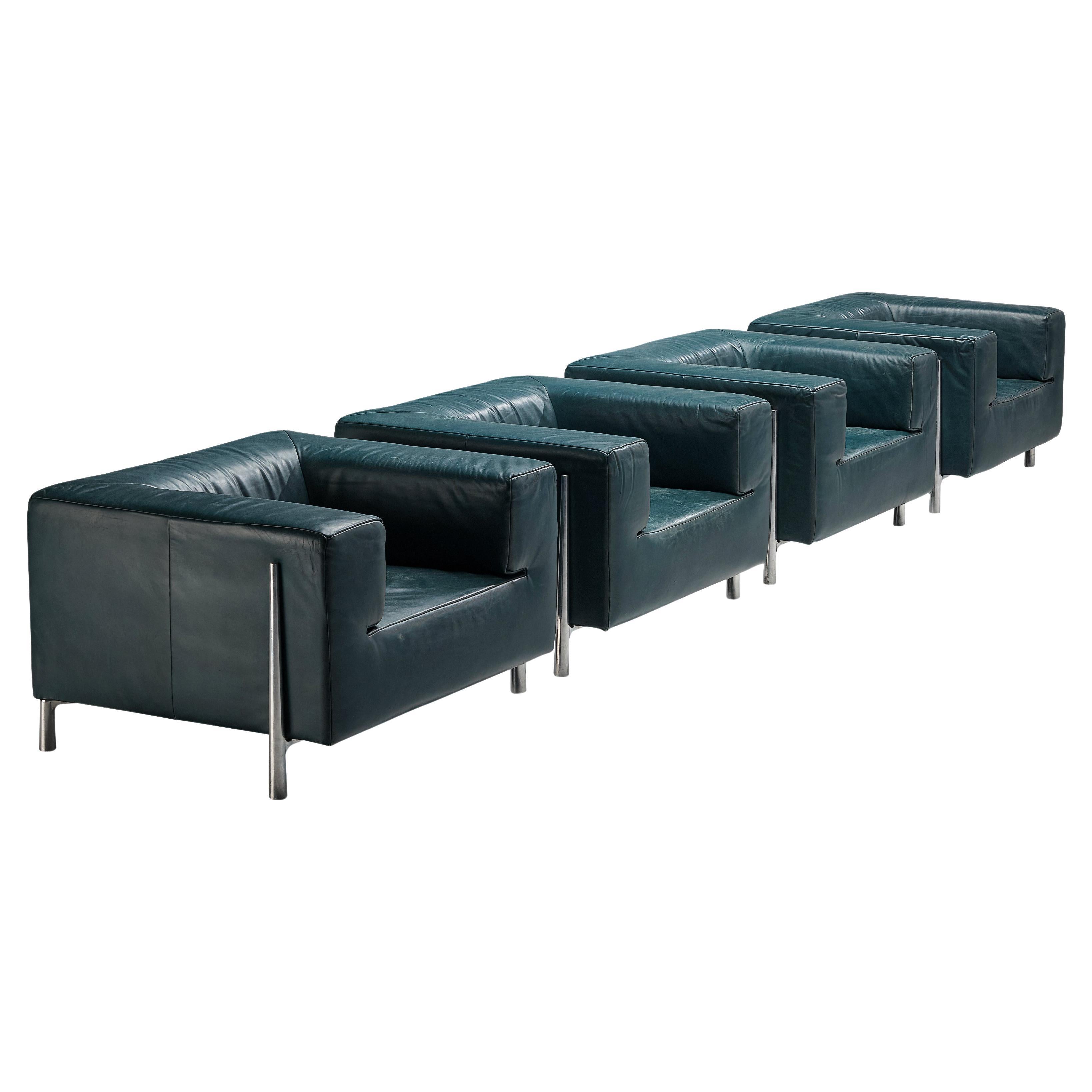 Cubic Armchair II Lounge Chair in Hand-Painted Steel For Sale at 1stDibs