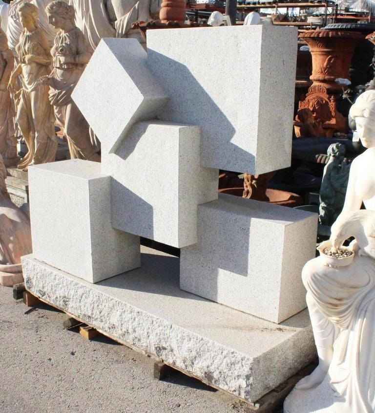 Large Cuboid Modernist Grey Granite Sculpture at 1stDibs
