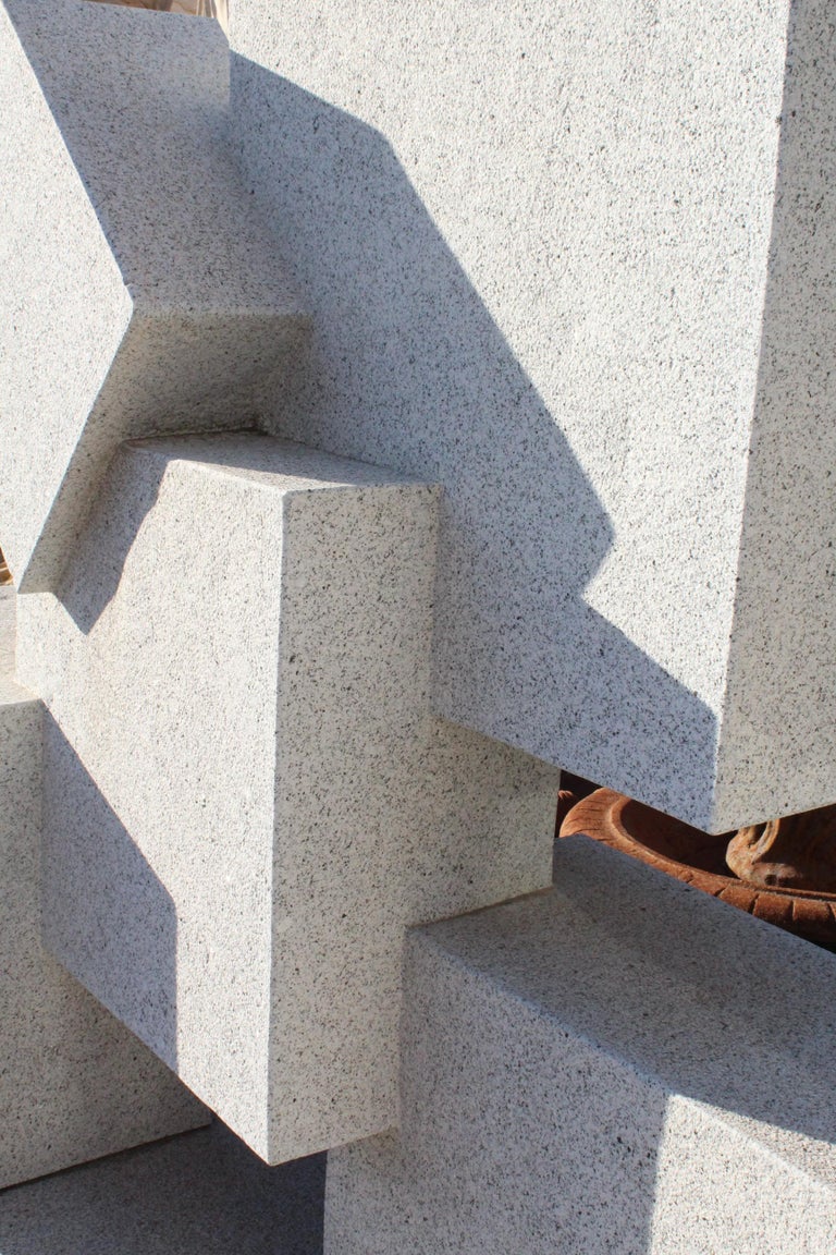 Large Cuboid Modernist Grey Granite Sculpture at 1stDibs