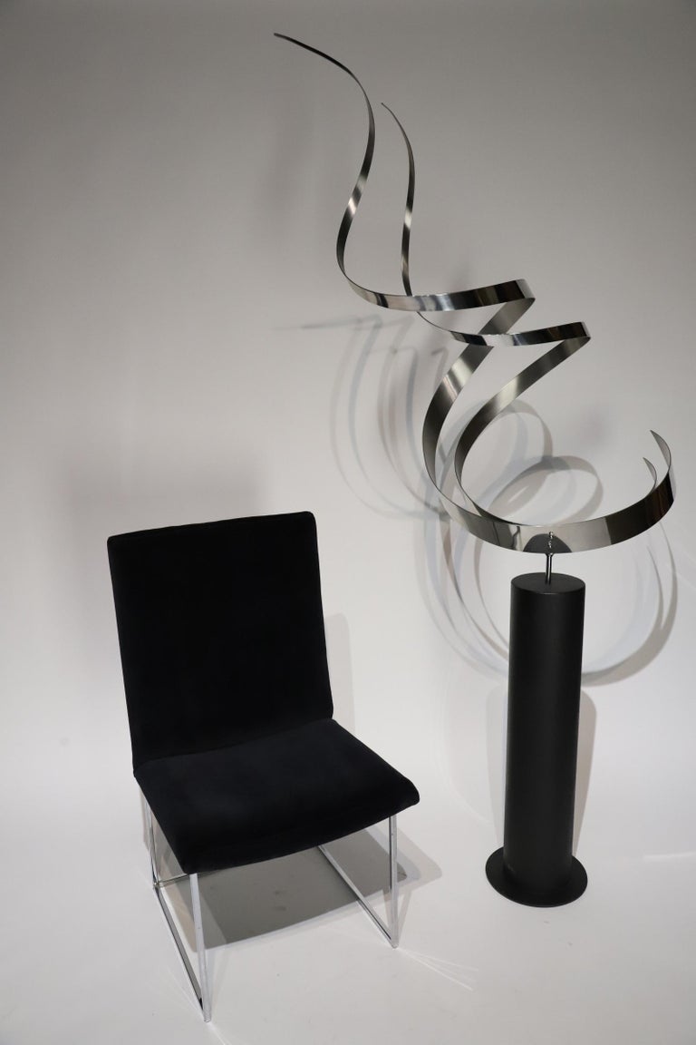 Large Curtis Jere Swirl Floor Sculpture For Sale at 1stDibs