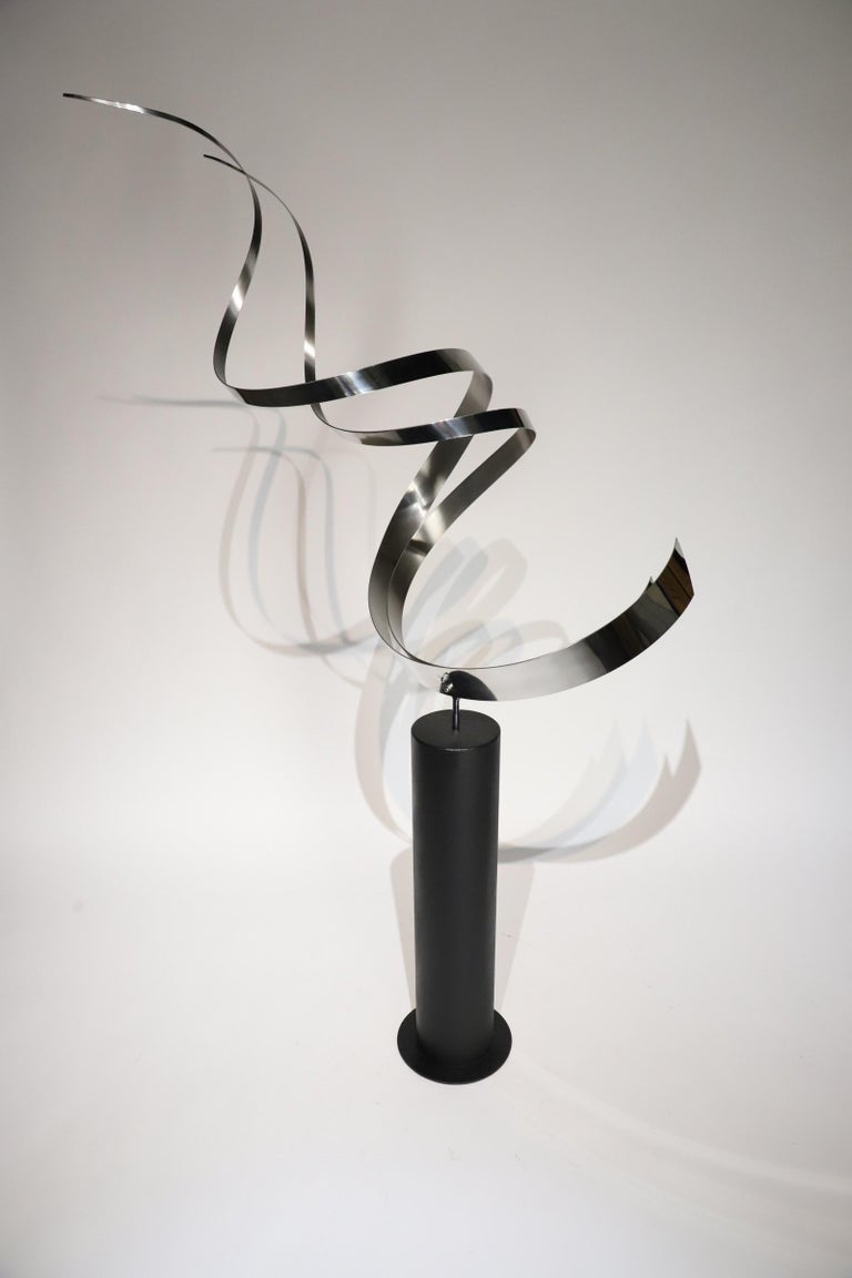 Large Curtis Jere Swirl Floor Sculpture For Sale at 1stDibs