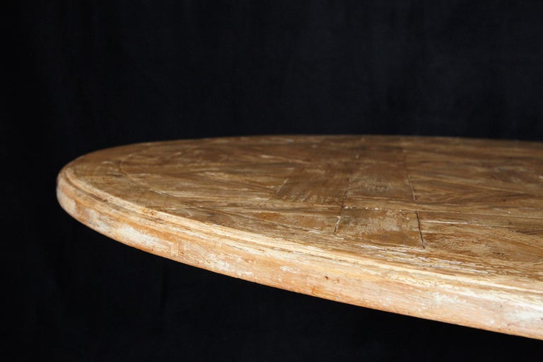 Large Custom Made Paint Decorated Baluster Dining Table with Parquet ...