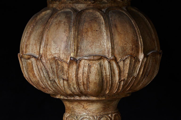 Large Custom Made Paint Decorated Baluster Dining Table with Parquet ...