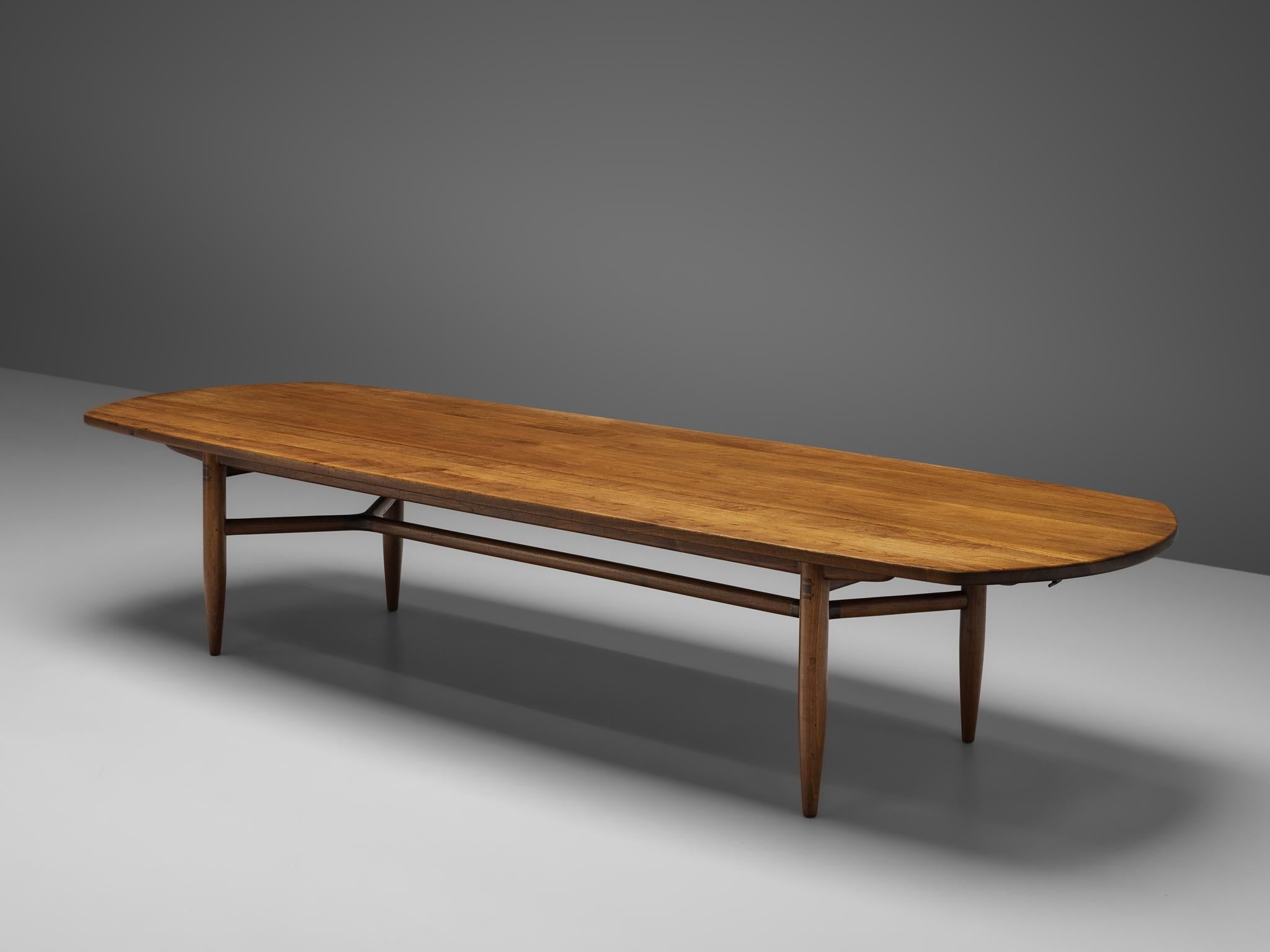 Large Custom Sam Maloof Table with Extension Leaves in Walnut For Sale ...