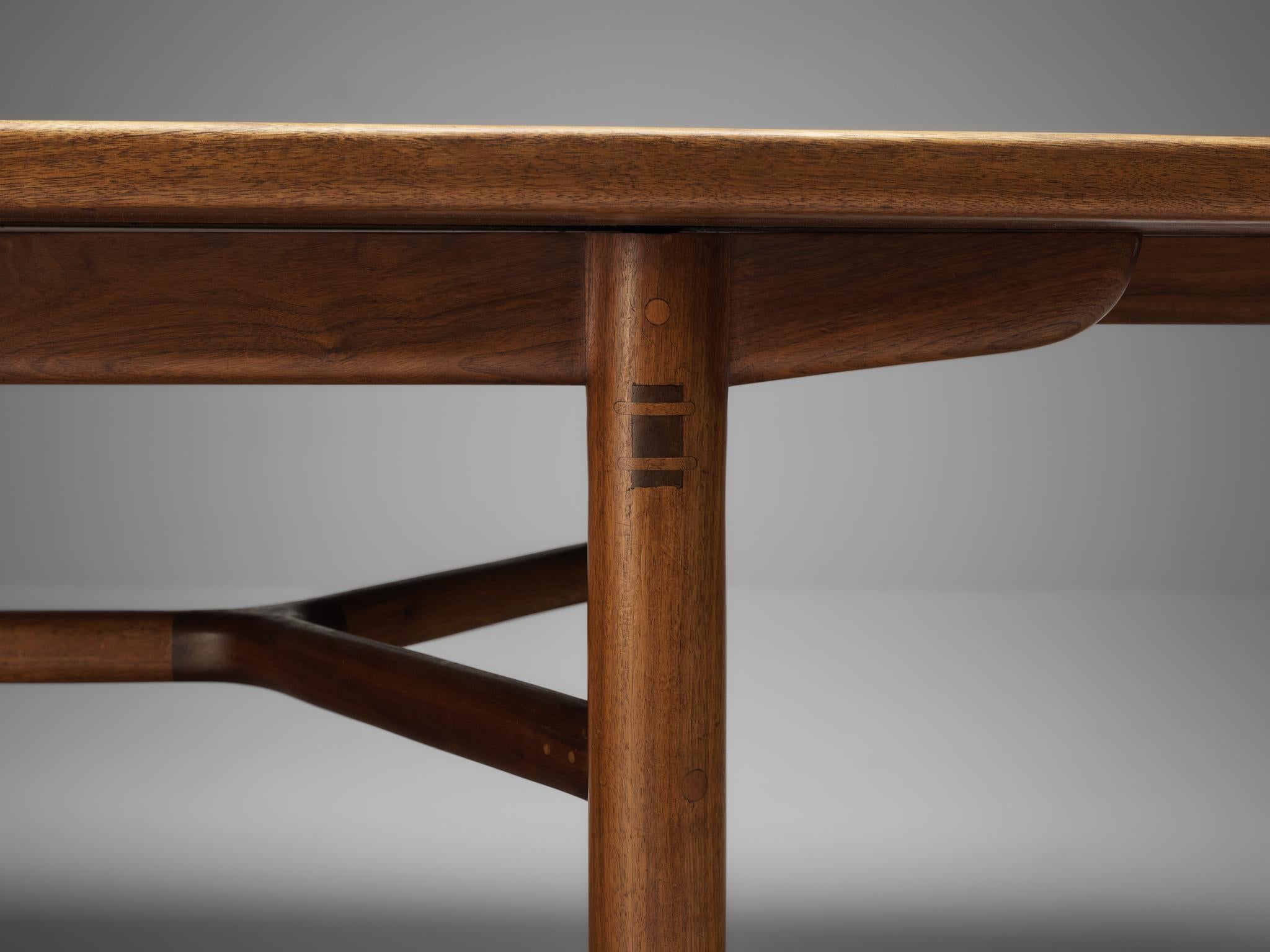 Large Custom Sam Maloof Table with Extension Leaves in Walnut For Sale ...
