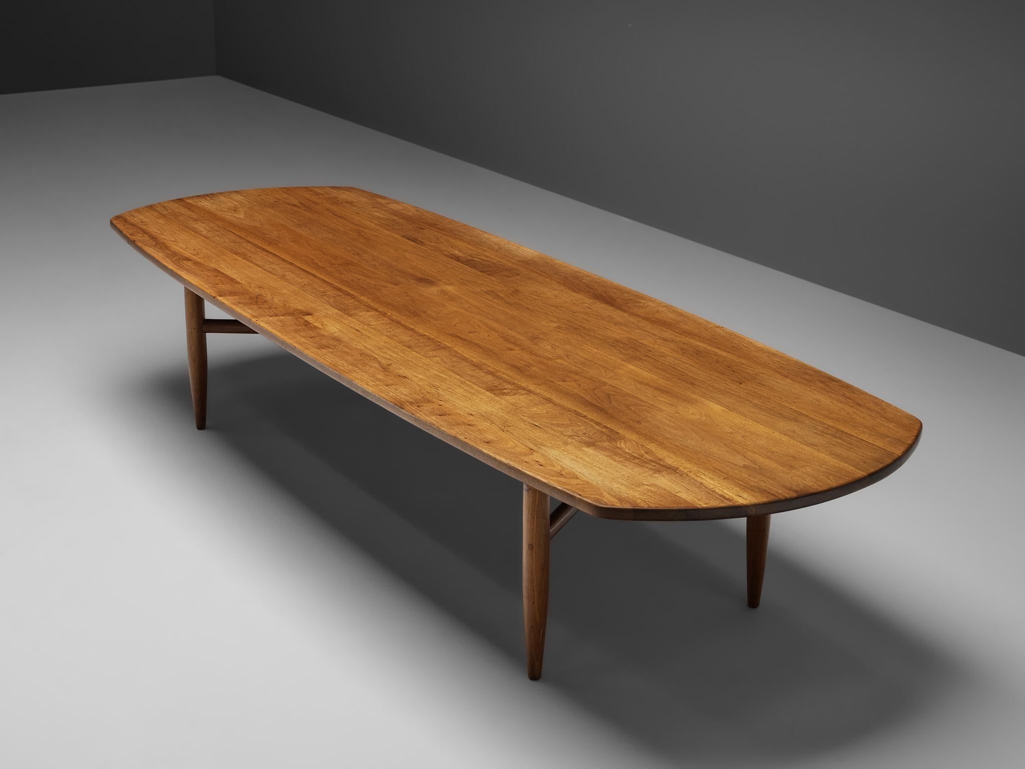 Large Custom Sam Maloof Table with Extension Leaves in Walnut For Sale ...