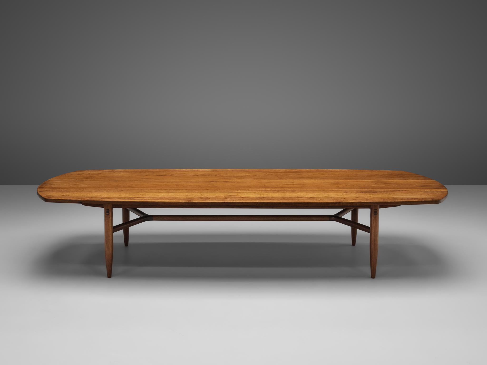 Large Custom Sam Maloof Table with Extension Leaves in Walnut For Sale ...