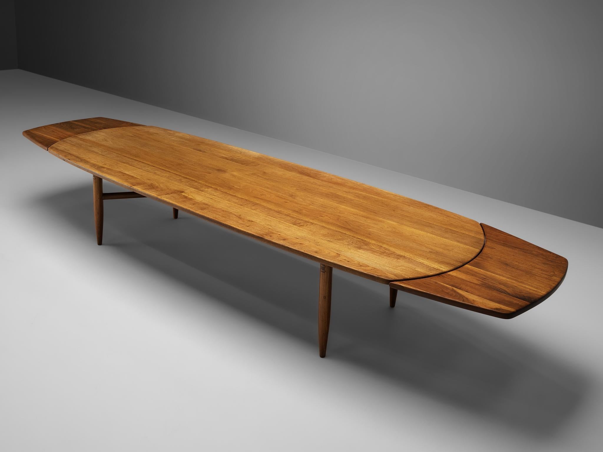 Large Custom Sam Maloof Table with Extension Leaves in Walnut For Sale ...