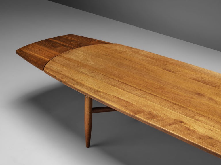 Large Custom Sam Maloof Table with Extension Leaves in Walnut For Sale ...