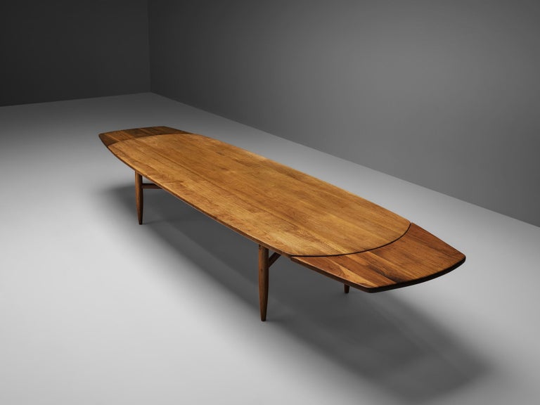 Large Custom Sam Maloof Table with Extension Leaves in Walnut For Sale ...