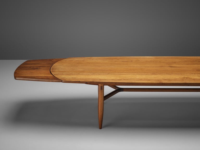 Large Custom Sam Maloof Table with Extension Leaves in Walnut For Sale ...