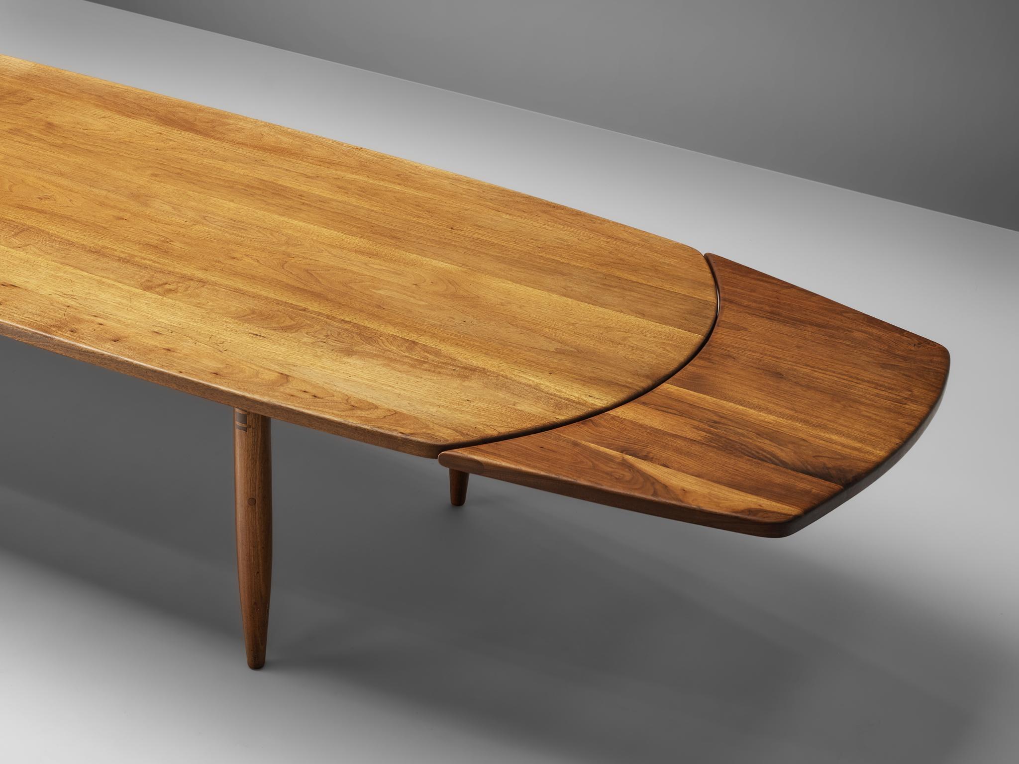 Large Custom Sam Maloof Table with Extension Leaves in Walnut For Sale ...