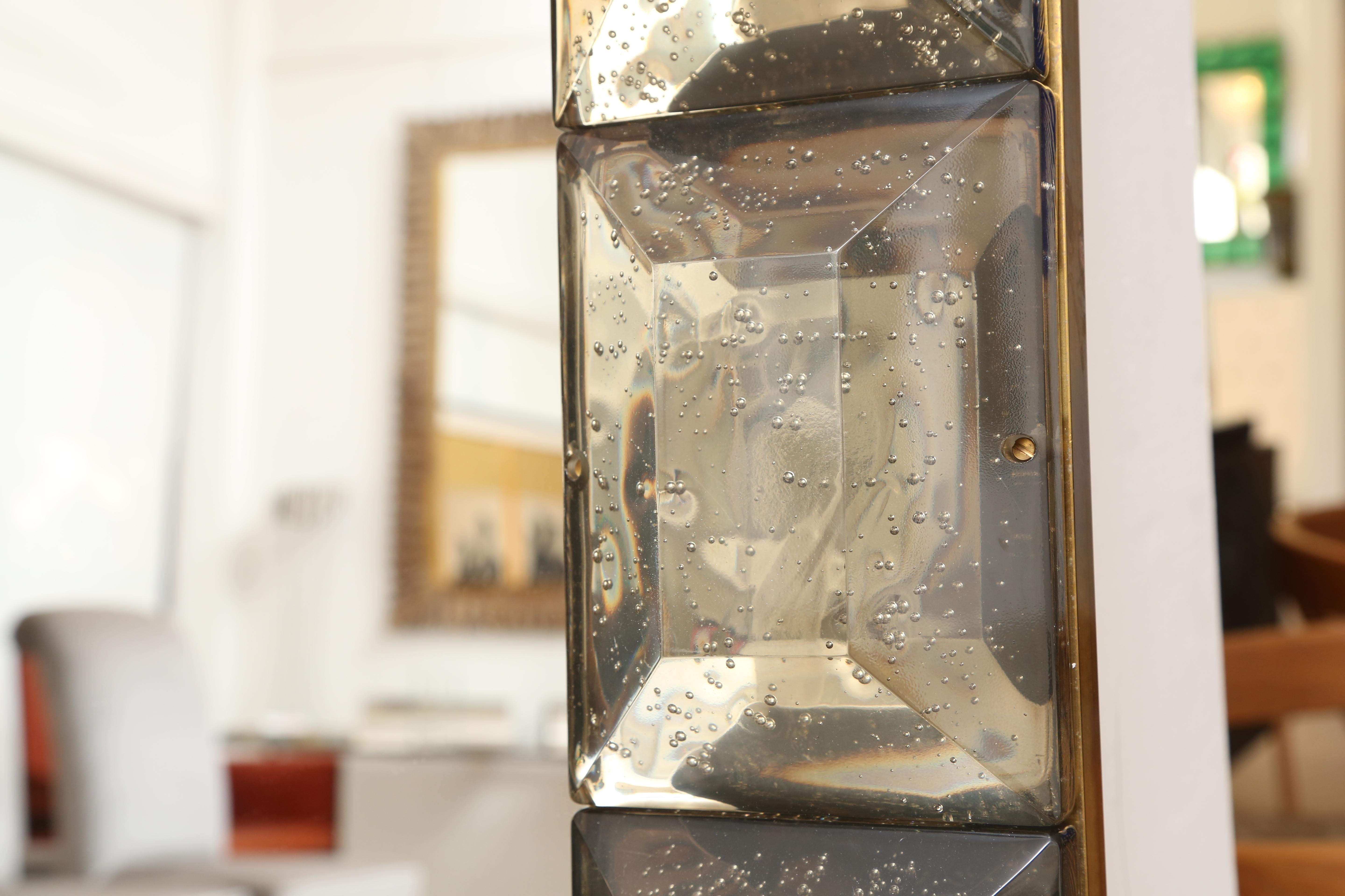 Large Murano Smoked Glass Diamond Pattern, In Stock. For Sale at 1stDibs