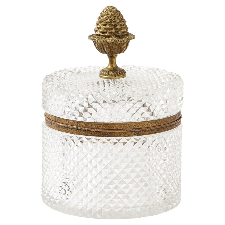Large Cut Crystal Hinged Lidded Box For Sale at 1stDibs