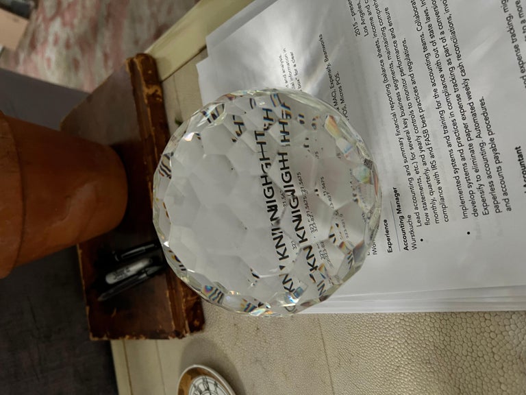 Large Cut Crystal Multi-Faceted Paperweight For Sale at 1stDibs