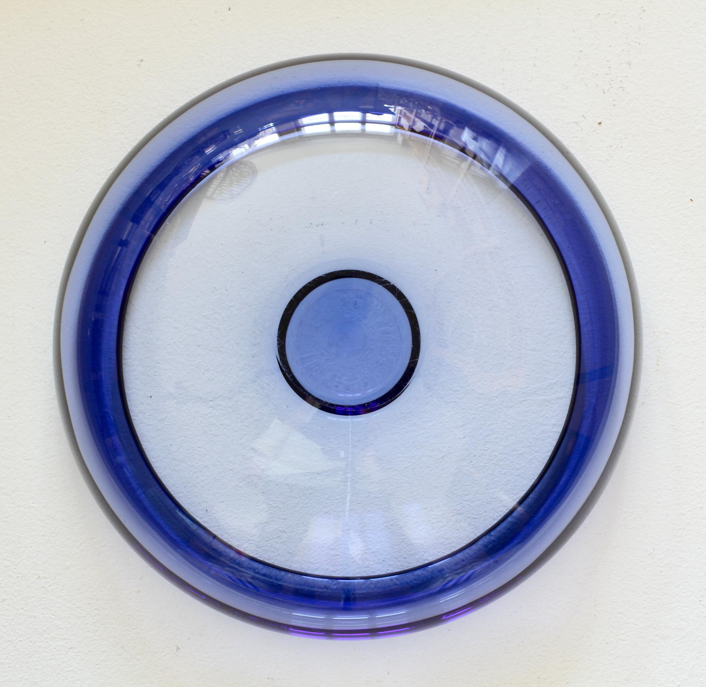 Large Danish Blue Glass Bowl or Dish by Per Lutken for Holmegaard ...