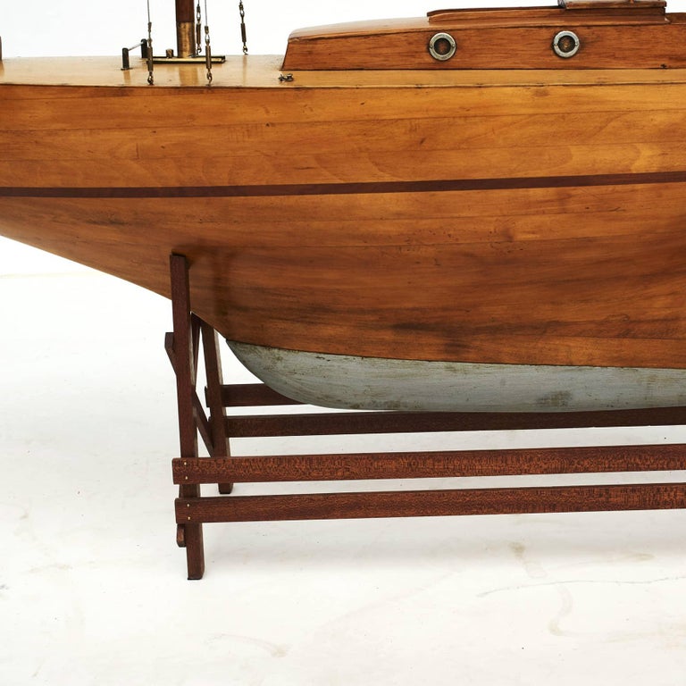 Large Danish Maple and Mahogany Pond Yacht Ship Model For Sale at ...