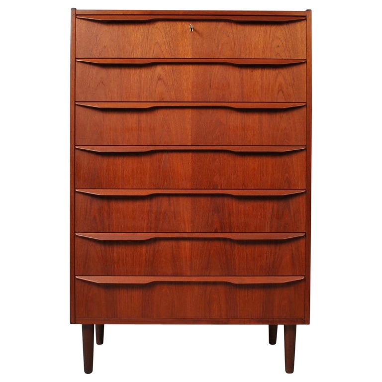 Large Danish Midcentury Teak Tallboy at 1stDibs | danish tallboy, mid ...