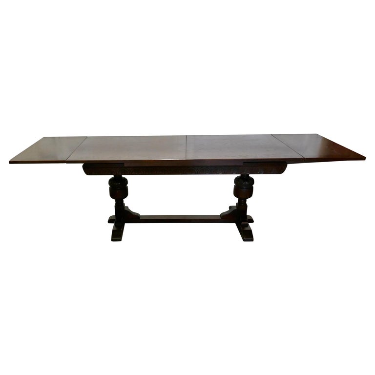 Large Dark Oak Refectory Extending Table at 1stDibs