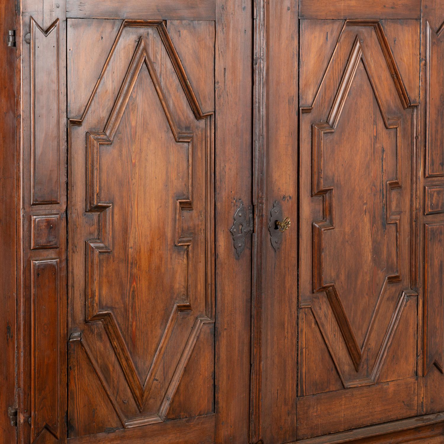 Large Dark Pine Two Door Baroque Armoire, Sweden circa 1800 For Sale at ...