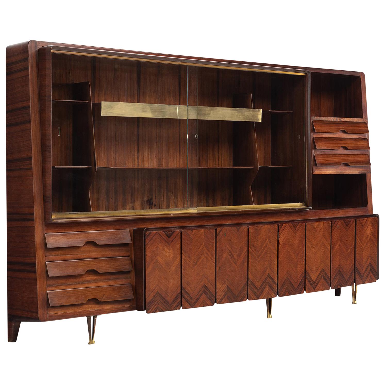 Large Dassi Milano Cabinet with Brass, 1950s For Sale at 1stDibs