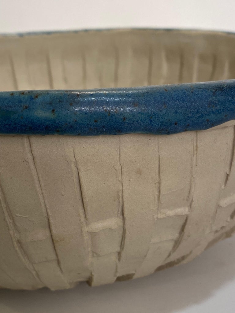 Large David Gil Bennington Lattice Work Pottery Bowl For Sale at 1stDibs