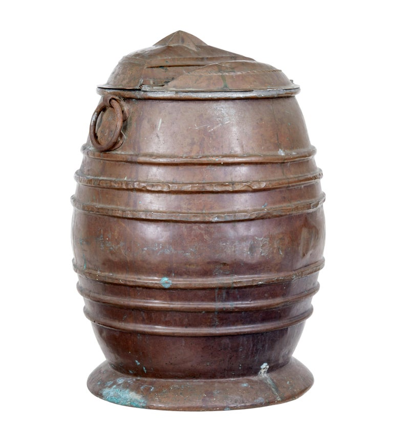 Large Decorative 19th Century Copper Storage Churn For Sale at 1stDibs