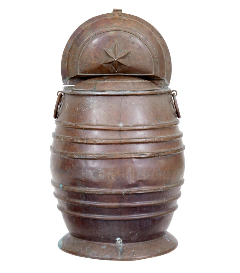 Large Decorative 19th Century Copper Storage Churn For Sale at 1stDibs