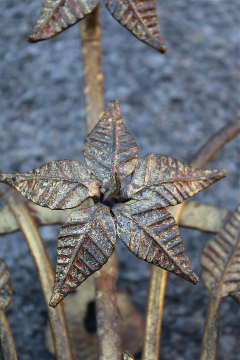 Large Decorative Applique Iron Forged by Hand Italian Flowers Leaves ...