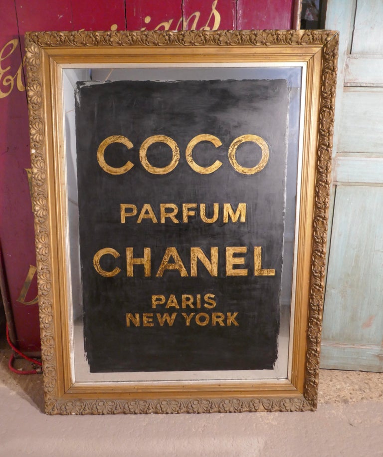 Large Decorative Art Deco Advertising Mirror For Sale at 1stDibs