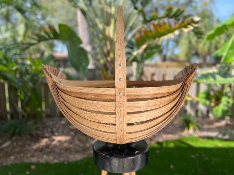 Large Decorative Basket Hickory Artisan Made For Sale at 1stDibs