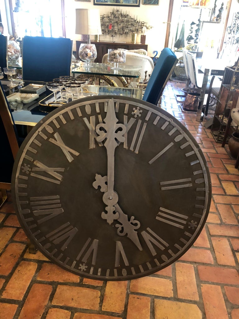 Large Decorative French Style Steel Wall Clock at 1stDibs