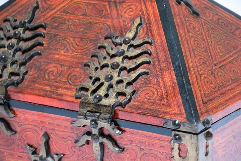 Large Decorative Jewelry Box with Brass, Kerala Nettur Petti For Sale ...