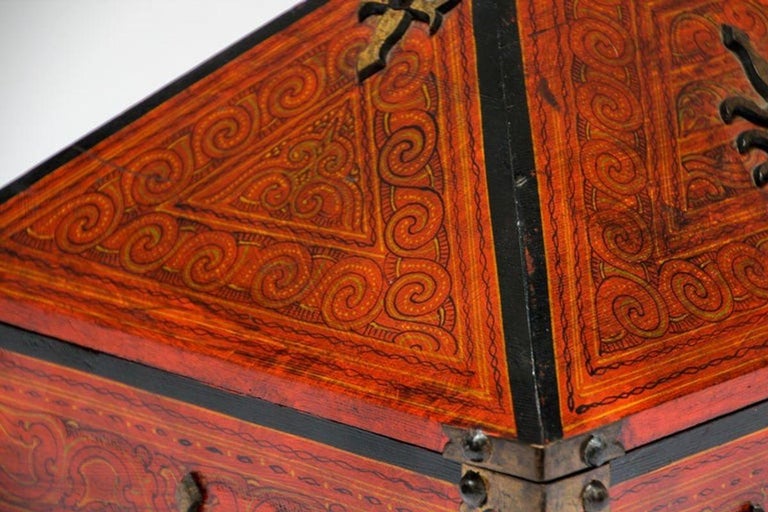 Large Decorative Jewelry Box with Brass, Kerala Nettur Petti For Sale ...