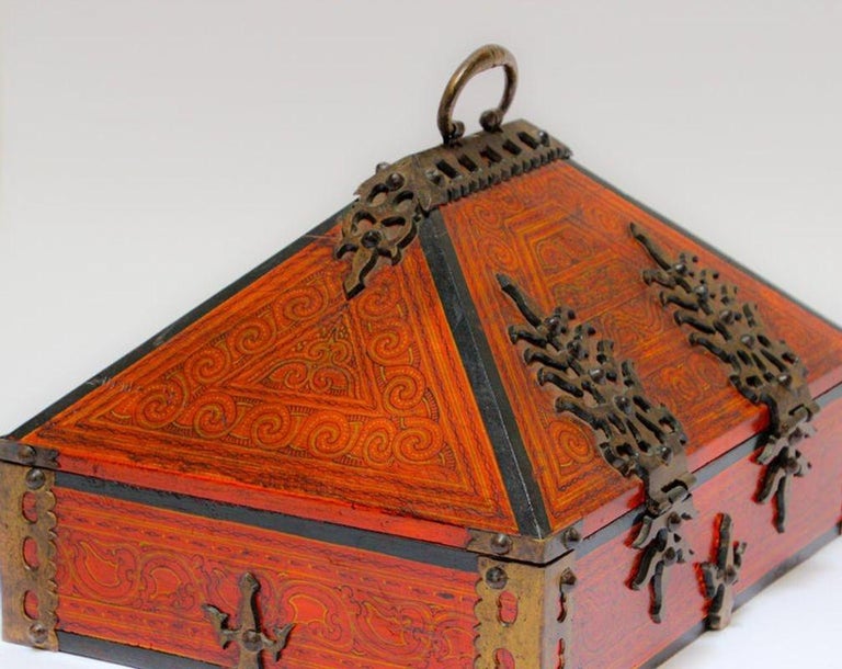 Large Decorative Jewelry Box with Brass, Kerala Nettur Petti For Sale ...