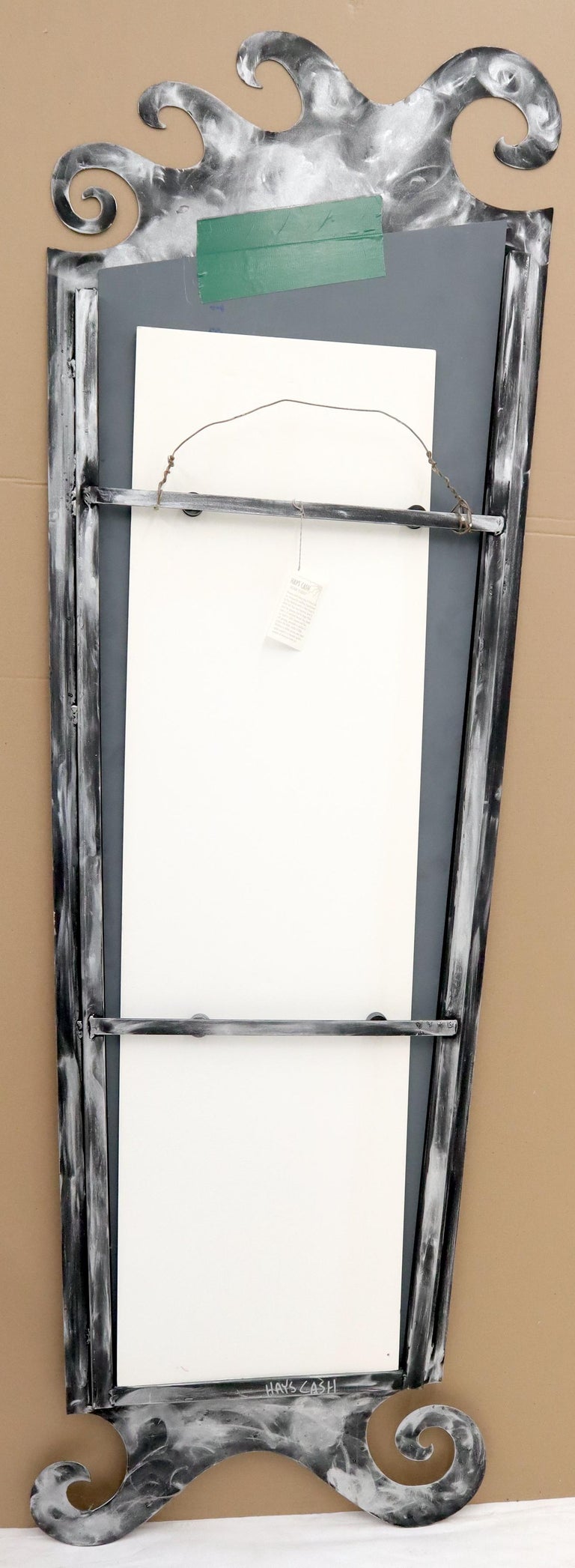 Large Decorative Metal Frame Floor Standing Wall Mirror For Sale at 1stDibs