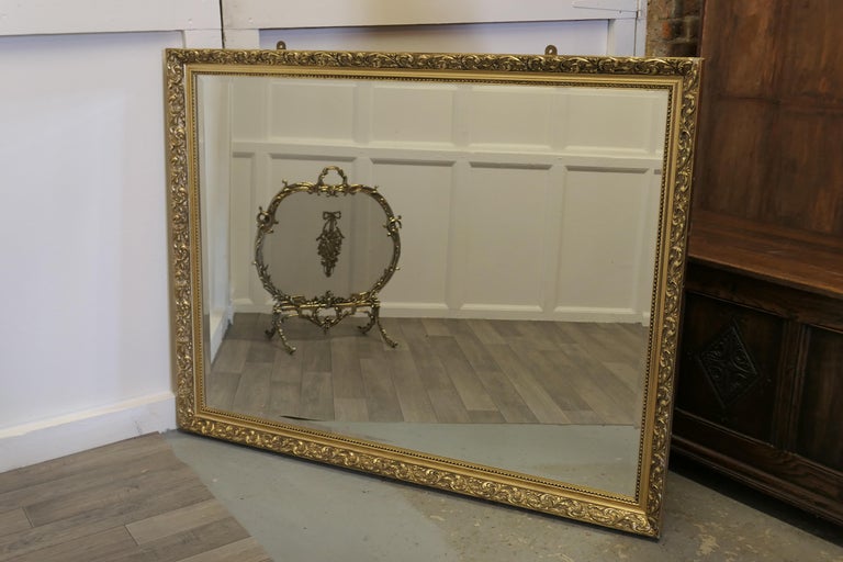 Large Decorative Rectangular Gilt Mirror at 1stDibs