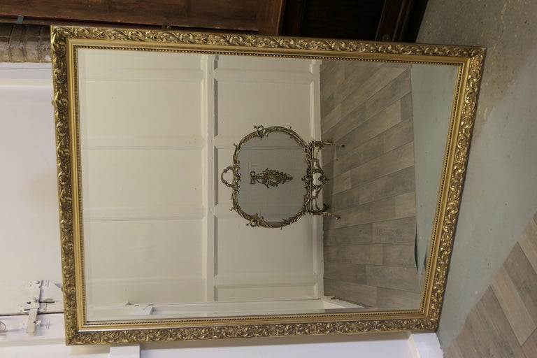 Large Decorative Rectangular Gilt Mirror at 1stDibs