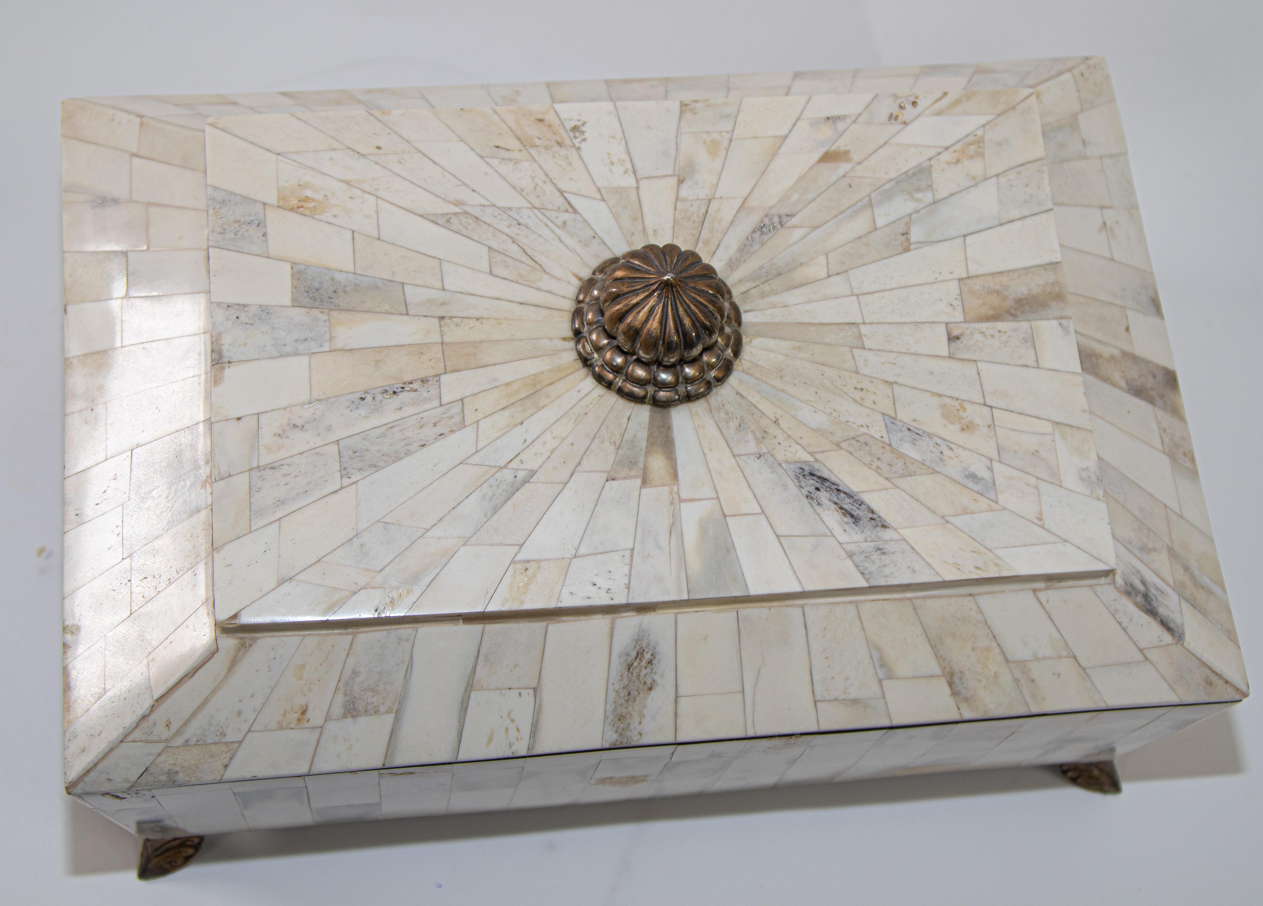 Large Decorative White Bone Footed Box by Maitland Smith For Sale at ...