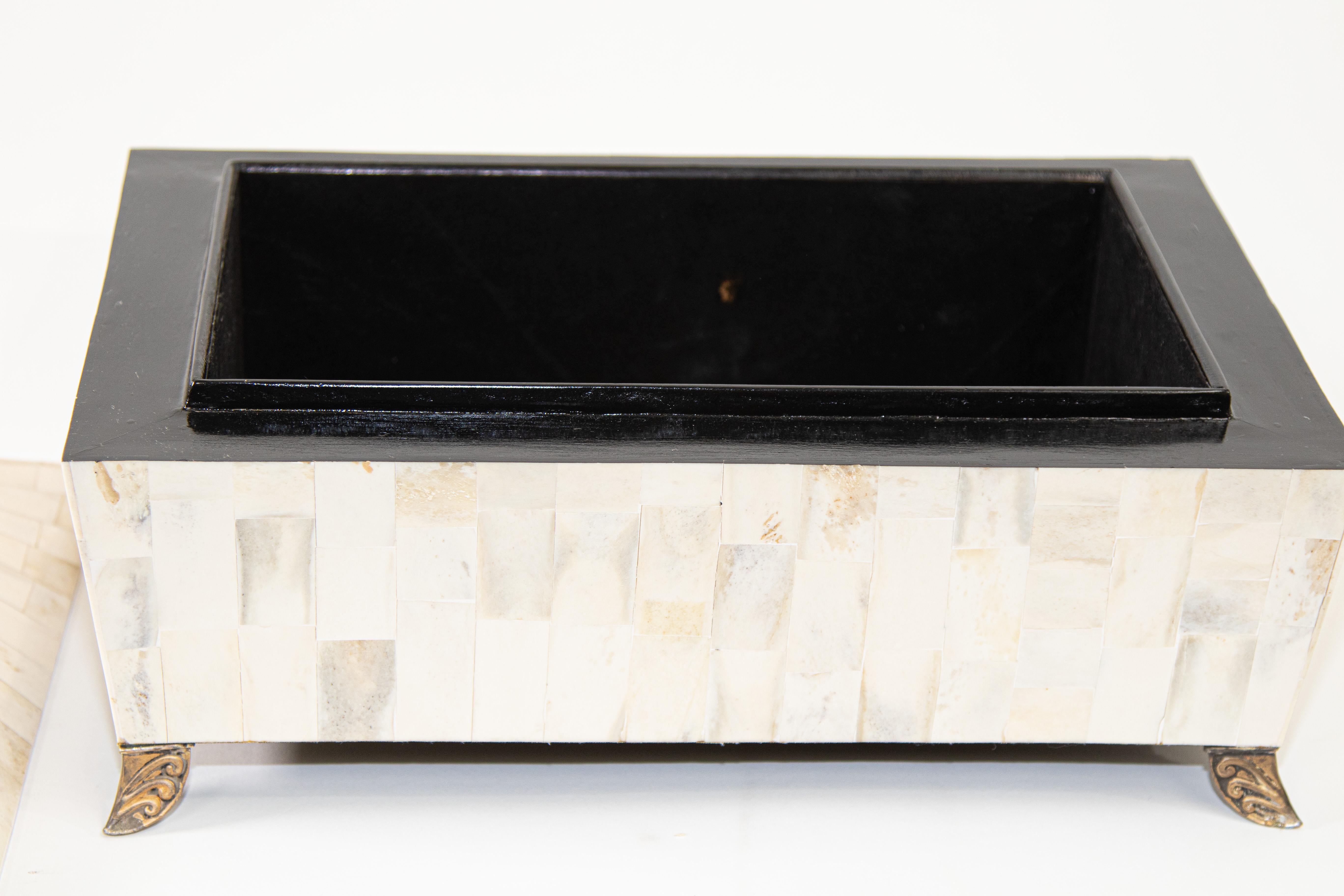 Large Decorative White Bone Footed Box by Maitland Smith For Sale at ...