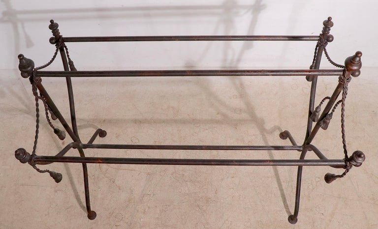 Large Decorative Wrought Iron Towel Rack w Tassels For Sale at 1stDibs