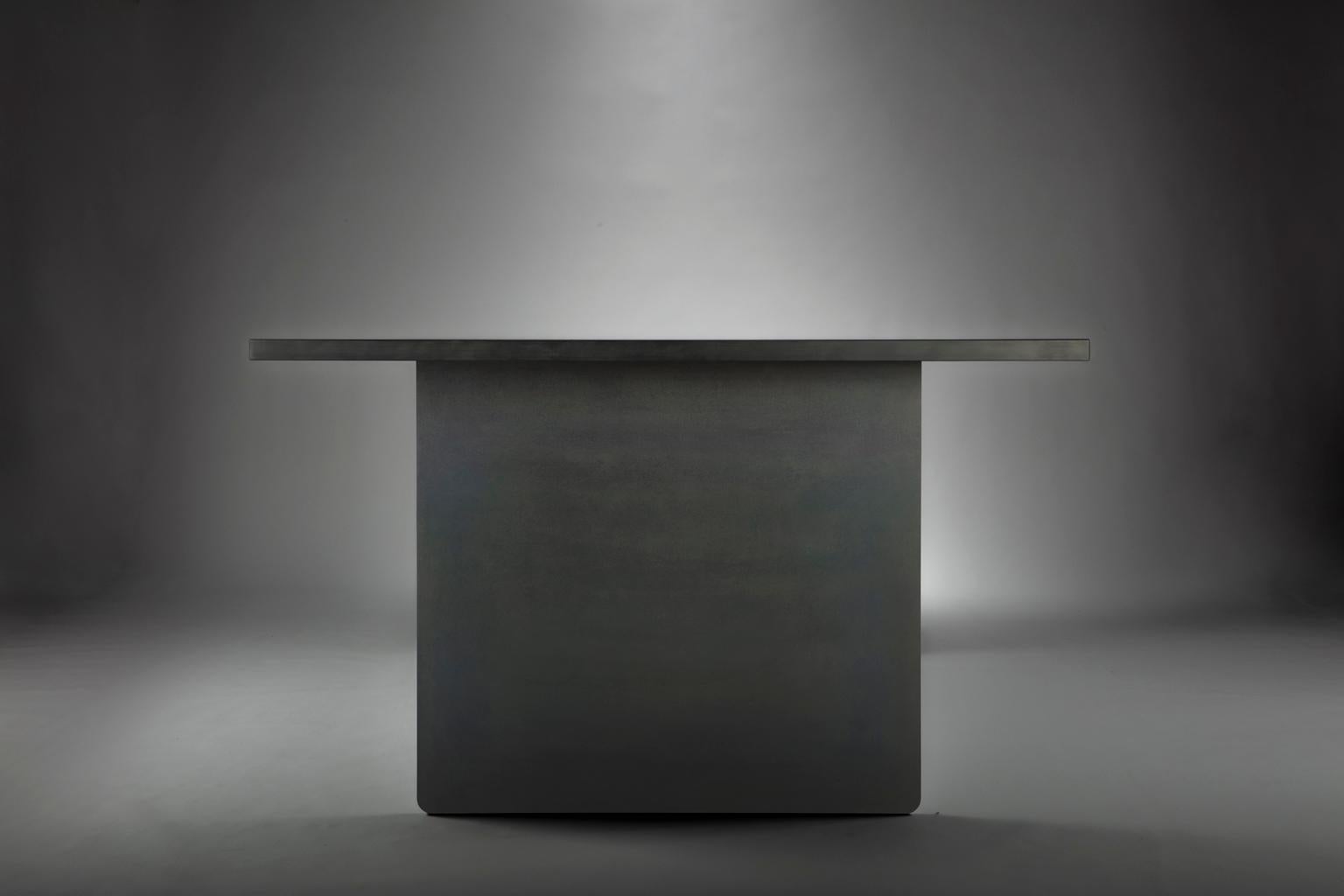 Large Deep Black Steel Dining Table - Display Model For Sale at 1stDibs