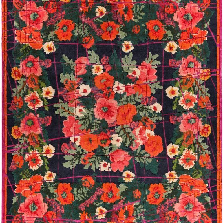 Large, Designer, Silk/Wool Rug by Jan Kath For Sale at 1stDibs