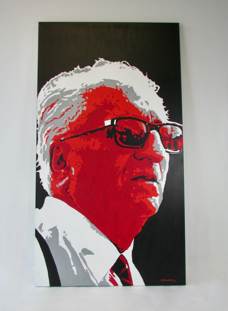 Large Detroit Artist Billy Couch Acrylic on Canvas Painting of Enzo ...